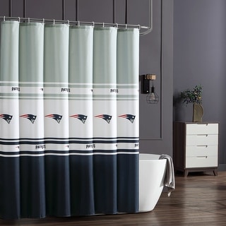 New England Patriots NFL Licensed Step-Repeat Textured Fabric Shower ...