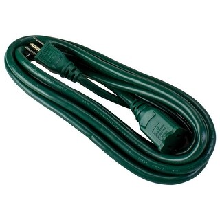 12ft Green 3-Prong Outdoor Commercial Extension Power Cord with Outlet ...