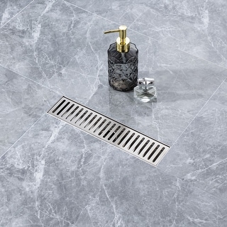 12" Linear Grid Shower Drain Rectangular Shower Floor Drain Kit with 2 ...