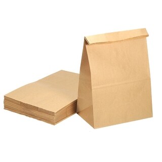 Paper Bags Brown Paper Grocery Bag 8lb 7.9x4.9x11.8 inch 70g, Pack of ...