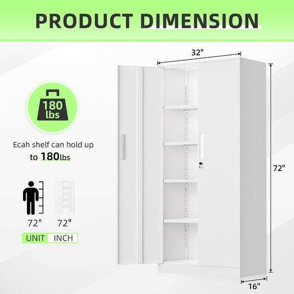 Kitchen Pantry Cabinet Storage with Locking Door and 4 Adjustable ...