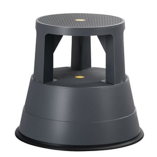 Grey Plastic Round Platform Durable Step Stool with Non-Slip Rubber and ...