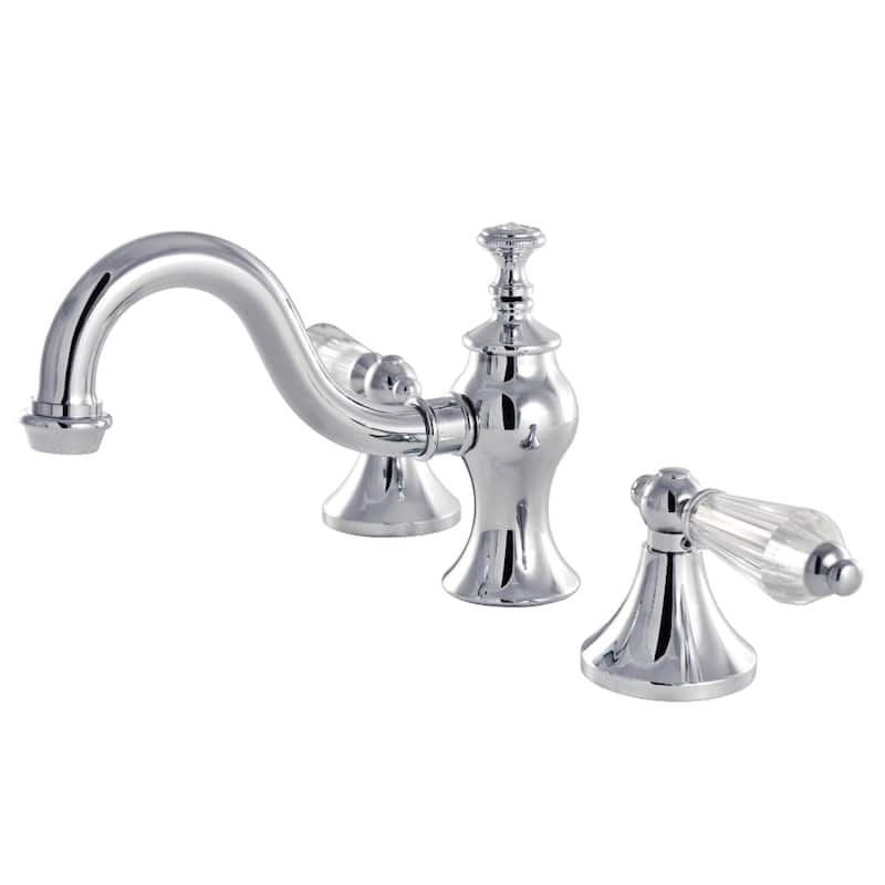 Kingston Brass Crystal Widespread Bathroom Faucet - Overstock - 13348768