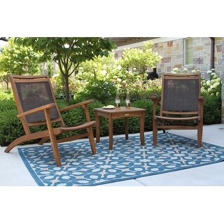 Eilaf 3 pc. Eucalyptus Sling Lounger Set with Square End Table - Bed ...