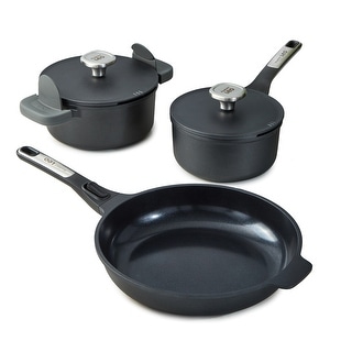 BergHOFF Phantom 5Pc Nonstick Ceramic Cookware Set with Lids, Recycled ...