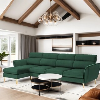 111 " Convertible Sectional Flannel L Shape Sofa Couch - Bed Bath ...