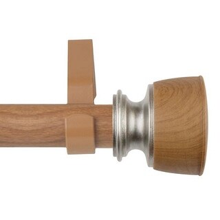 Hermosa Home Atticus 1 Inch Faux Wood Curtain Rod 160-240" - Chestnut ...