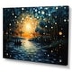 Designart "Pointillism River At Sunrise" Pointillism Canvas Wall Art ...