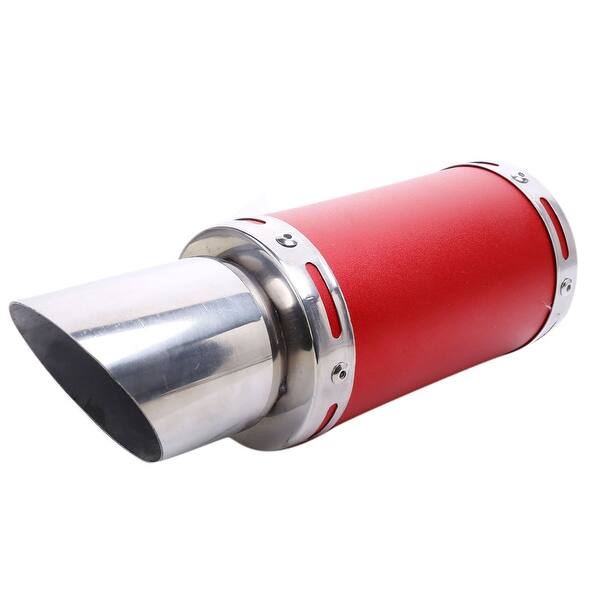 Universal Red 60mm Inlet Dia Slanted Cut Tip Exhaust Pipe Muffler for ...