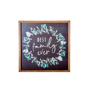 16 Inch Wood Wall Art, Square, Best Family Ever, Black - Bed Bath ...