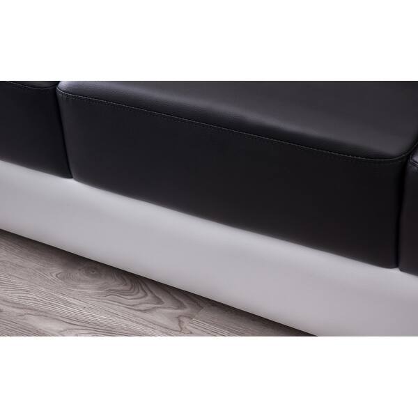 Titanic Furniture Daliah Faux Leather Black/White Sofa with Lift ...