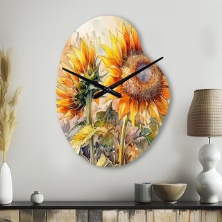 Yellow Sunflower Symphony III - Sunflower Large Wall Clocks ...