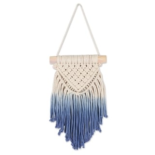 Novica Handmade Blue Waterfall Cotton Wall Hanging - Bed Bath & Beyond ...