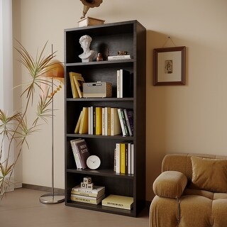 S.Fyrongti 5-Tire Bookcase with Adjustable Shelf, Espresso - Bed Bath ...