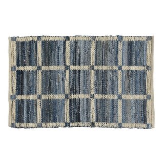 Blue and Gray Grid Rug - Bed Bath & Beyond - 33961297