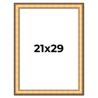 21x29 Frame Gold Plein Aire Solid Wood Picture Frame Width 2 Inches ...