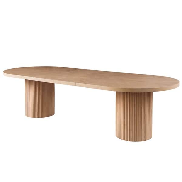 Best Master Furniture Ebeno Extendable Oval Double Pedestal Beech Oak ...