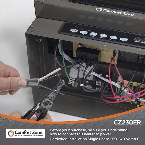 240V Hard-Wired Fan-Forced Ceiling Mount Garage Space Heater, Remote ...