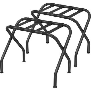 Set of 2- Sturdy Black Metal Folding Luggage Rack - Bed Bath & Beyond ...