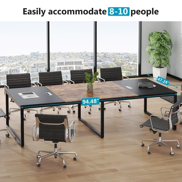 8FT Rectangle Conference Table, Large Meeting Table, Seats 8-10 - Bed ...