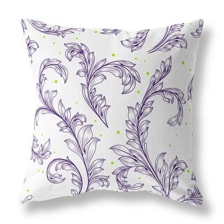 White And Violet Petal Perfection Indoor/Outdoor Throw Pillow Zipper ...
