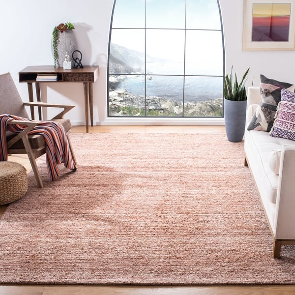 SAFAVIEH Handmade Himalaya Modern & Contemporary Solid Ivory Wool Rug ...