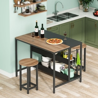 Kitchen Island Table with Stools, Island Set with Storage - Bed Bath ...