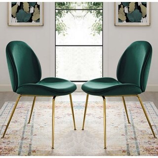 Modern Contemporary Design Green Velvet Dining Chair with Gold Base ...