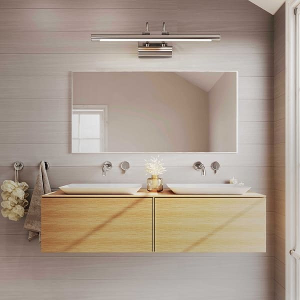 Modern Chrome LED Linear Bathroom Vanity Light Fixture Over Mirror ...