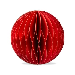 Large Red Glimmer Paper Ball Decor for Christmas Tree Ornaments Holiday ...