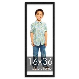 16x36 Traditional Black Complete Wood Panoramic Frame with UV Acrylic ...