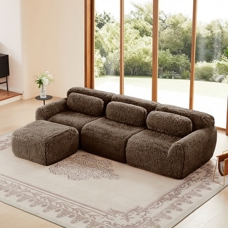 L-shaped Soft and Fluffy Plush Fabric,Boneless Sofa,Anti-Slip Design ...
