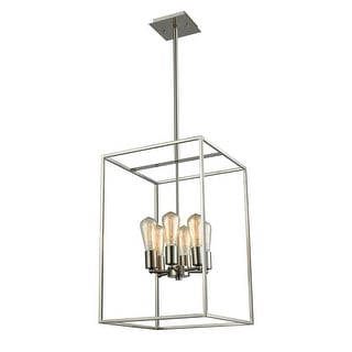 6-Light Open Framed Ceiling Chandelier - 21" - Brushed Nickel - Bed ...