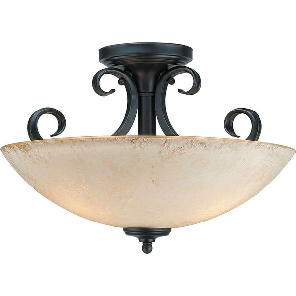 Forte Lighting 3 Light 16" Wide Semi-Flush Bowl Ceiling Fixture with ...