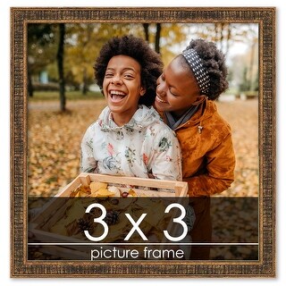 3x3 Distressed/Aged Black Complete Wood Square Picture Frame with UV ...