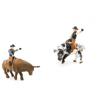 Rodeo Playset - 2 Bucking Bulls with Riders - Bull Riding Toys - Bed ...