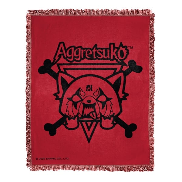 Sanrio Aggretsuko Red Growl Jacquard Throw Blanket - Bed Bath & Beyond ...