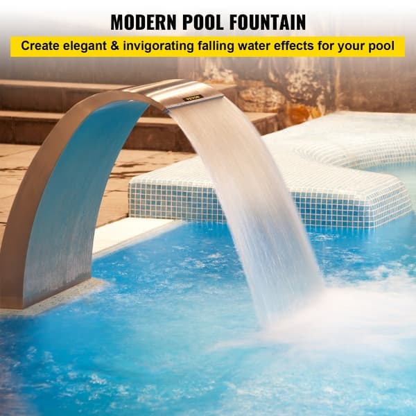 VEVOR Pool Waterfall Fountain for Ground Pools Garden Outdoor ...