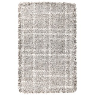 Luk 5 x 8 Medium Handwoven Wool Area Rug, Checkered Pattern, Ivory ...