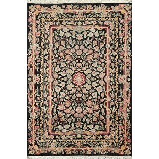Traditional Vegetable Dye Aubusson Oriental Wool Area Rug Hand-knotted ...
