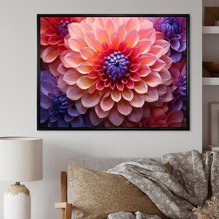 Designart "Infinite Pink Dahlia Beauty" Dahlia Framed Canvas Prints ...