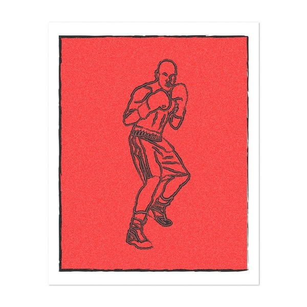 Charcoal Boxer Line Drawings Boxing Sketch Art Print/Poster - Bed Bath ...