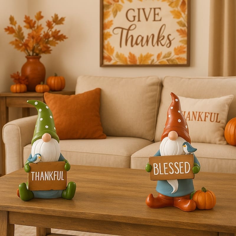 Thankful Gnome Figurine - Overstock - 36579185