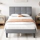 Marianne Queen Bed with Slatted Headboard, Low Profile Footboard, and ...