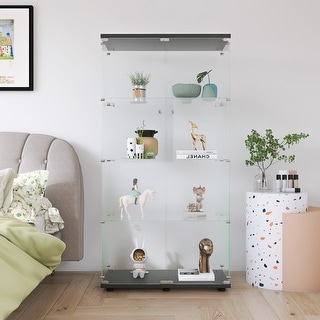 Floor Standing Curio Bookshelf Transparent Display Cabinet Prize ...
