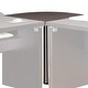 Reuleaux Wood and Metal Corner Table with Grain Details, Espresso Brown ...