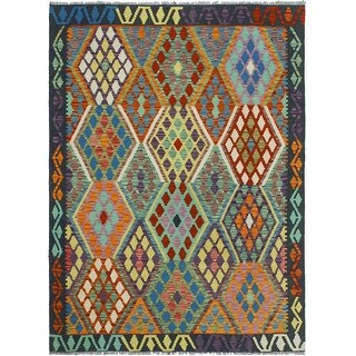 Flatweave Oscar Black/Rust Rug - 5'0" x 6'10" - Bed Bath & Beyond ...