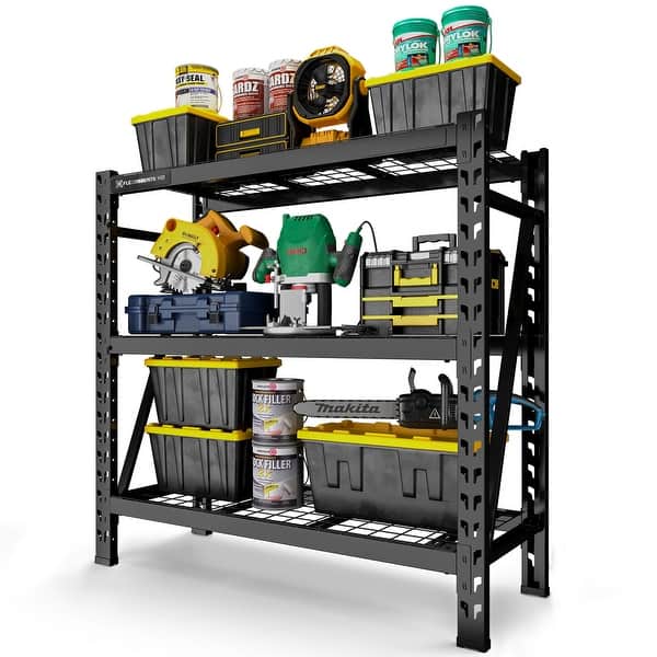FLEXIMOUNTS 3-Tier Garage Shelving Heavy Duty Industrial Metal ...
