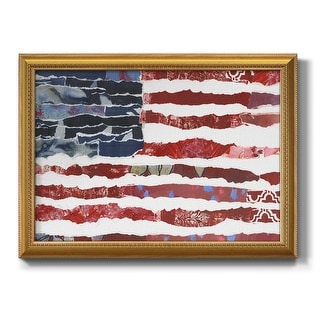 Patriotic Collage Flag II Premium Framed Canvas- Ready to Hang - Bed ...
