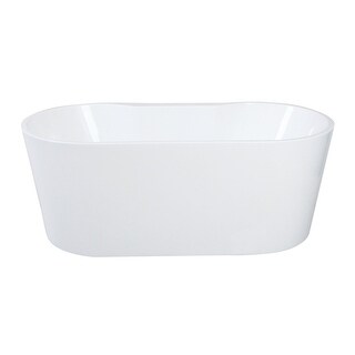 Aqua Eden 51-Inch Acrylic Oval Double Ended Freestanding Tub with Drain ...